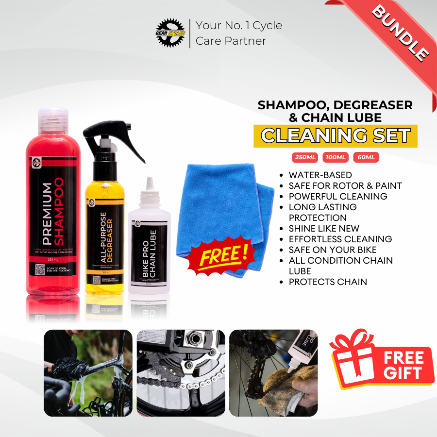 (BUNDLE) Gear Cycles Bike Shampoo Drivetrain Degreaser Chain Lube Maintenance Cleaning Set ...