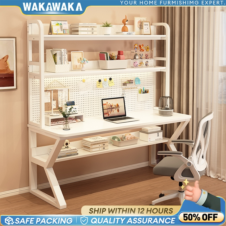 Study Table with Book Shelf All in one Hole Board Multiple Storage ...