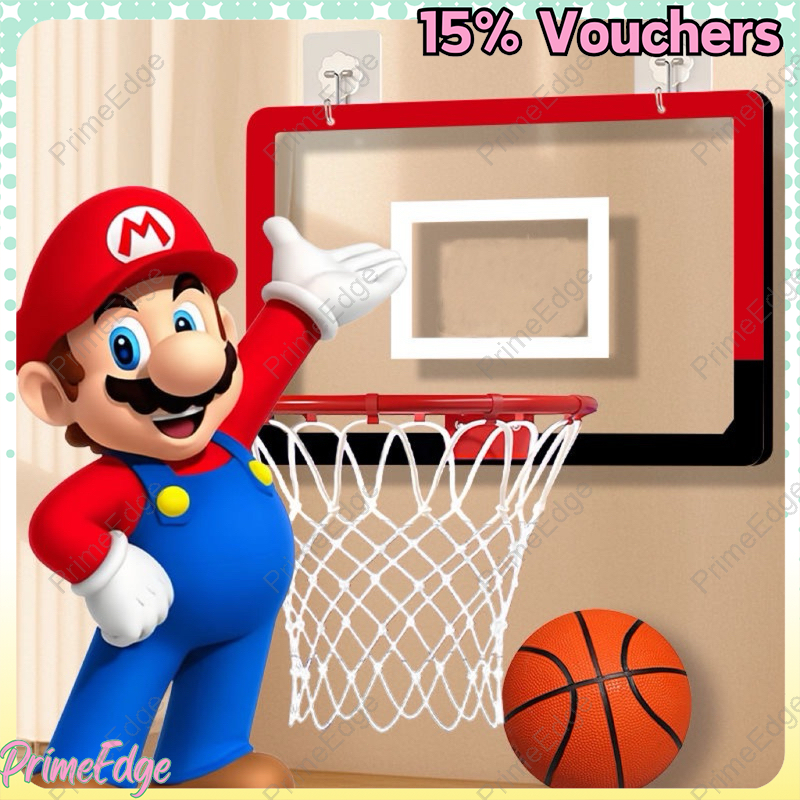 PrimeEdge Kids Basketball Hoop Iron Frame Mini Hoop Dunk Rebound ...