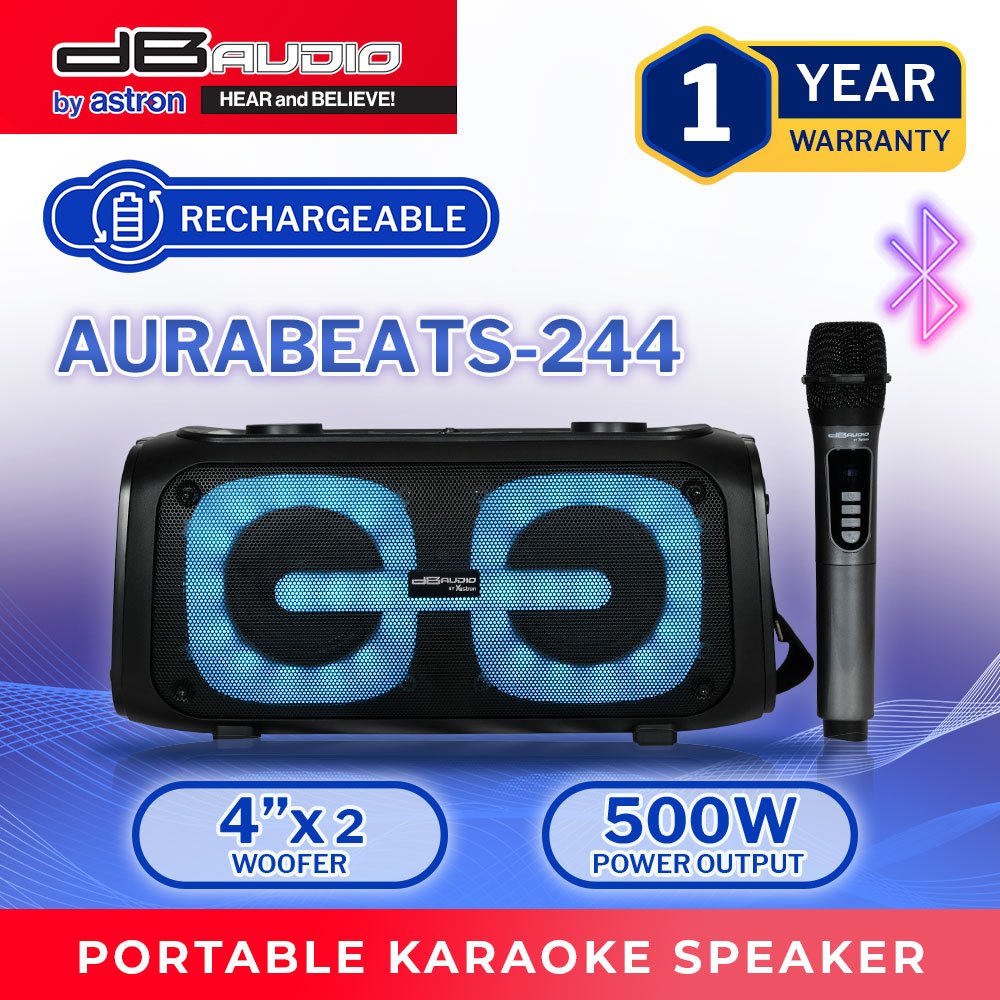 DB Audio by Astron AURABEATS244 Portable Karaoke Speaker - Bluetooth ...