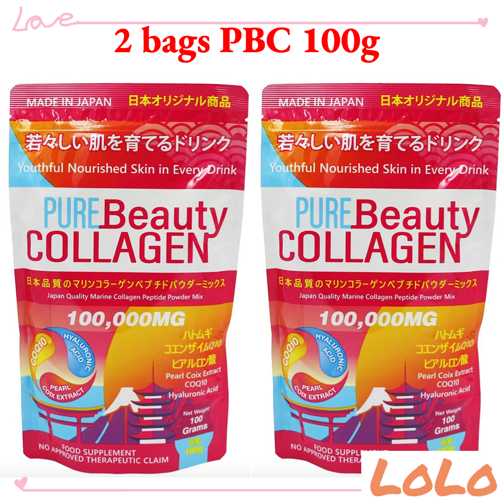 2 Bags PURE BEAUTY COLLAGEN 100,000mg PBC Collagen Powder Collagen ...