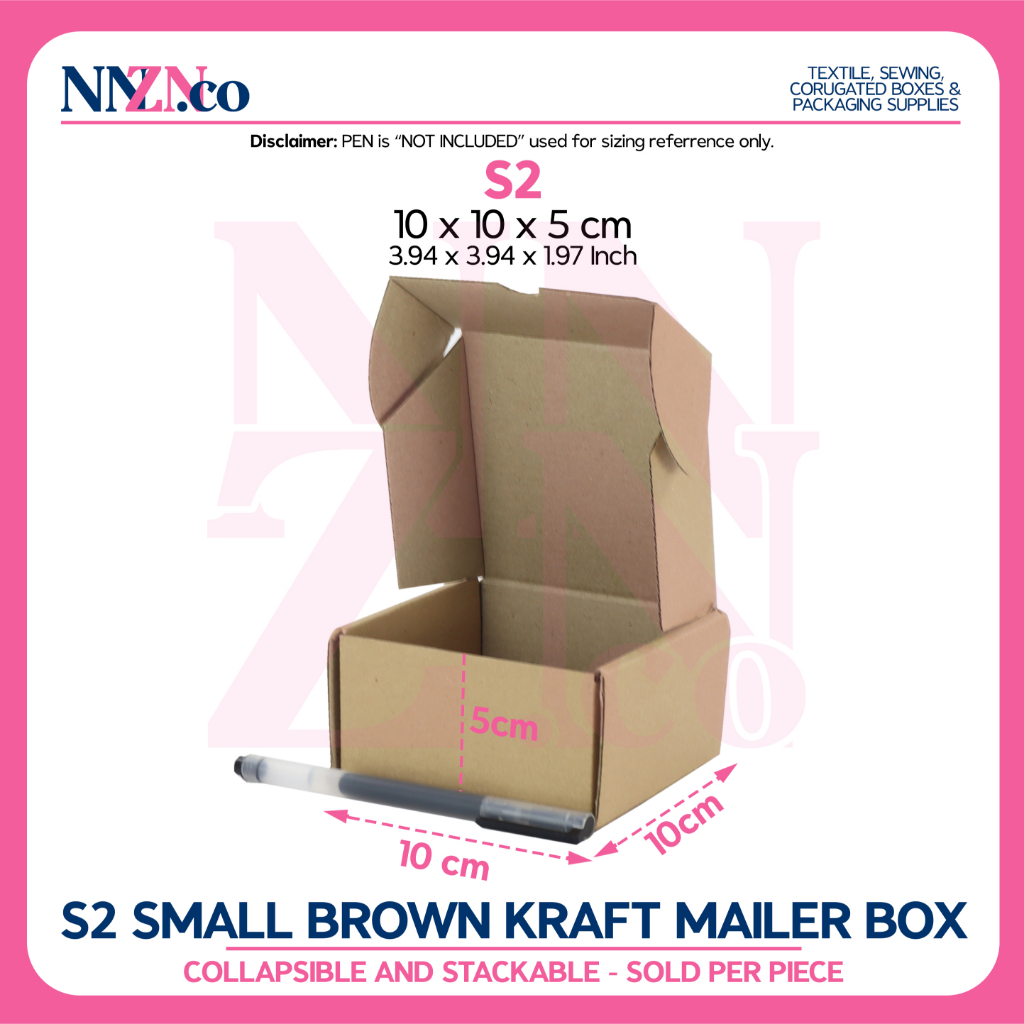NNZN S2 Small Mailer Brown Kraft Box Mailer Box Corrugated Box Shipping ...