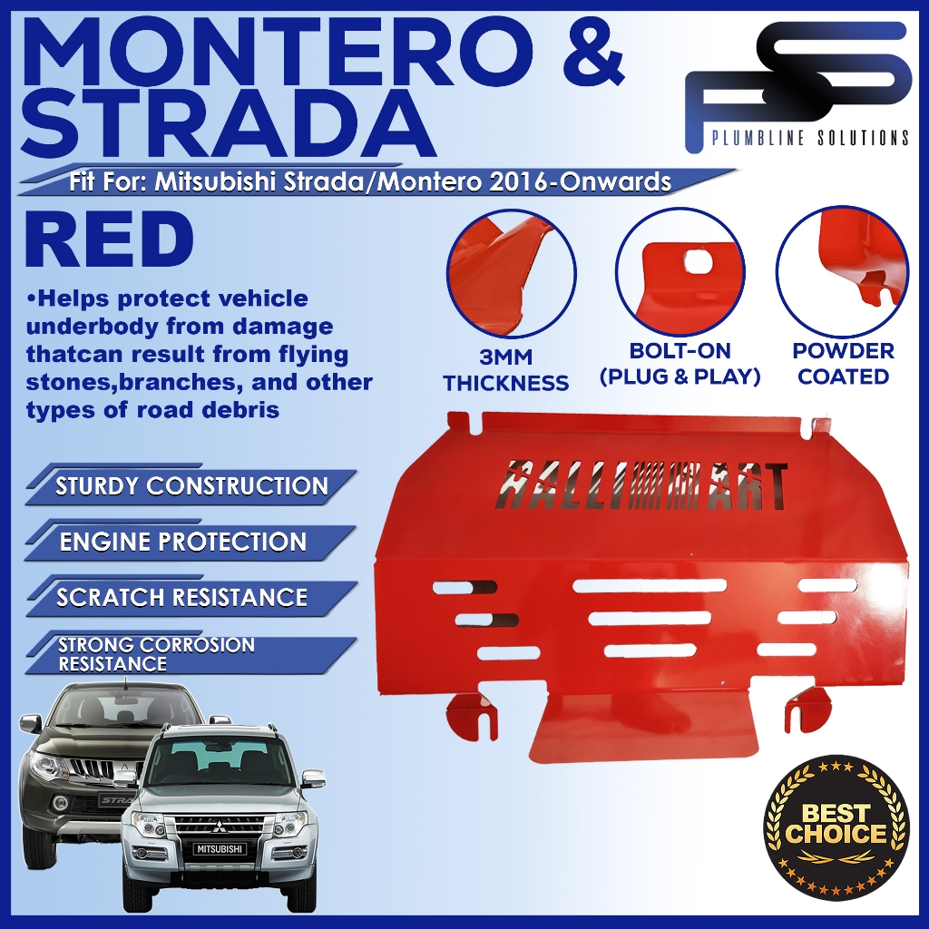 Mitsubishi Strada 2015- 2023 / Montero 2016-ON Car Skid Plate Black ...