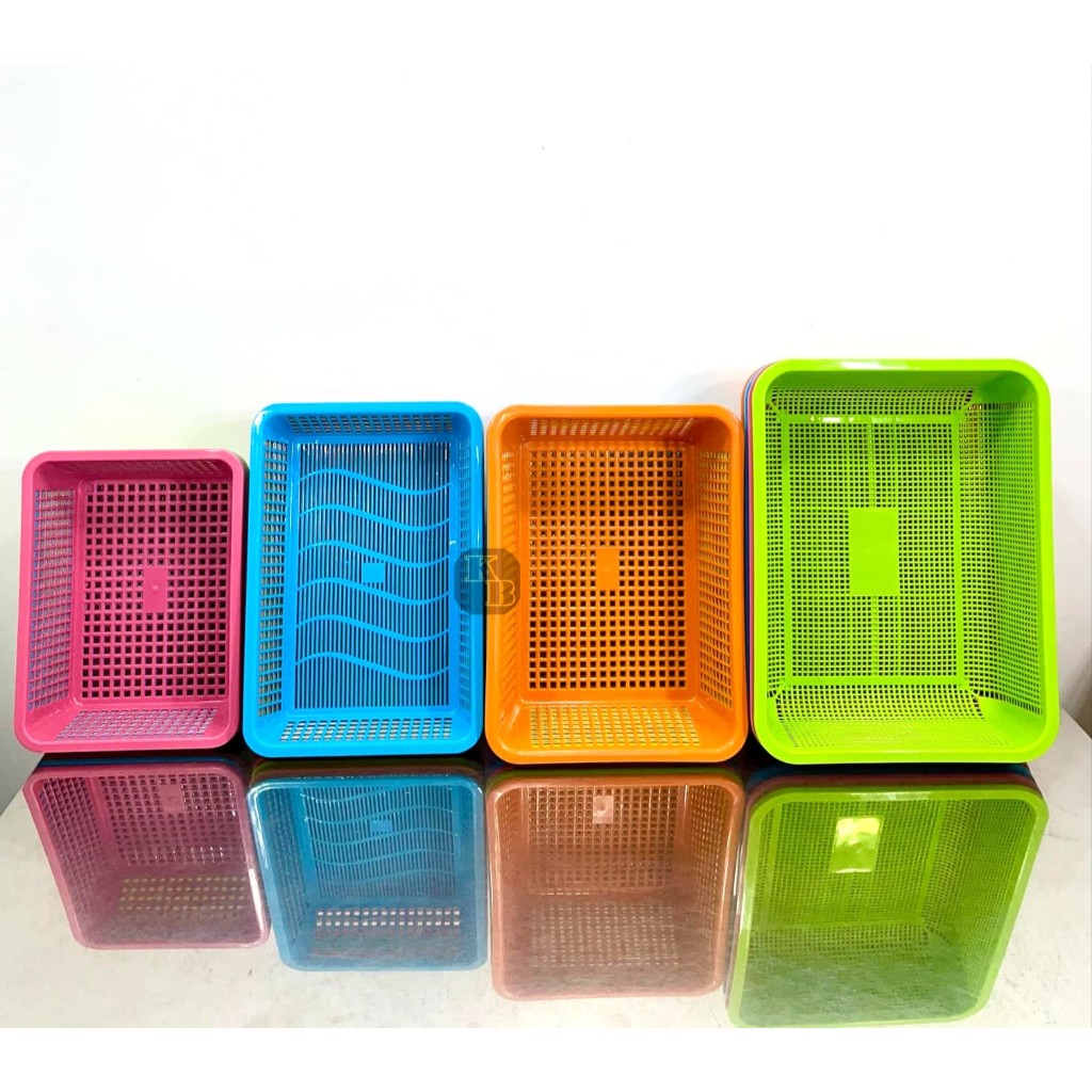 Plastic Hi-Top Rectangular Mesh Tray Strainer Basket(3 Sizes)(Random ...