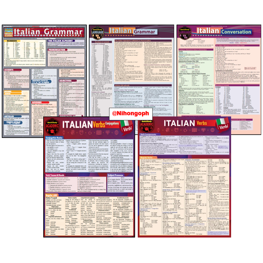 Italian Conversation | Grammar | Verbs & Verbs Conjugation (Cheat Sheet ...