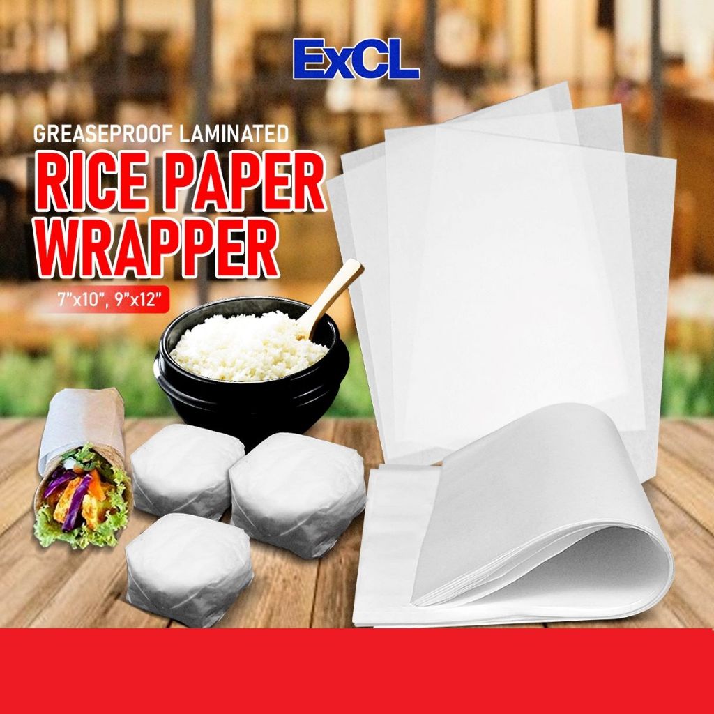 ExCL Laminated Greaseproof Paper (Rice Wrapper) - 1 pack x 100pcs ...
