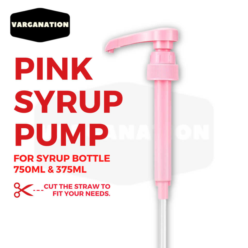 Syrup Pump Pink 7.5ml Output - Coffee Tea Syrups - Fits 750ml and 375ml ...