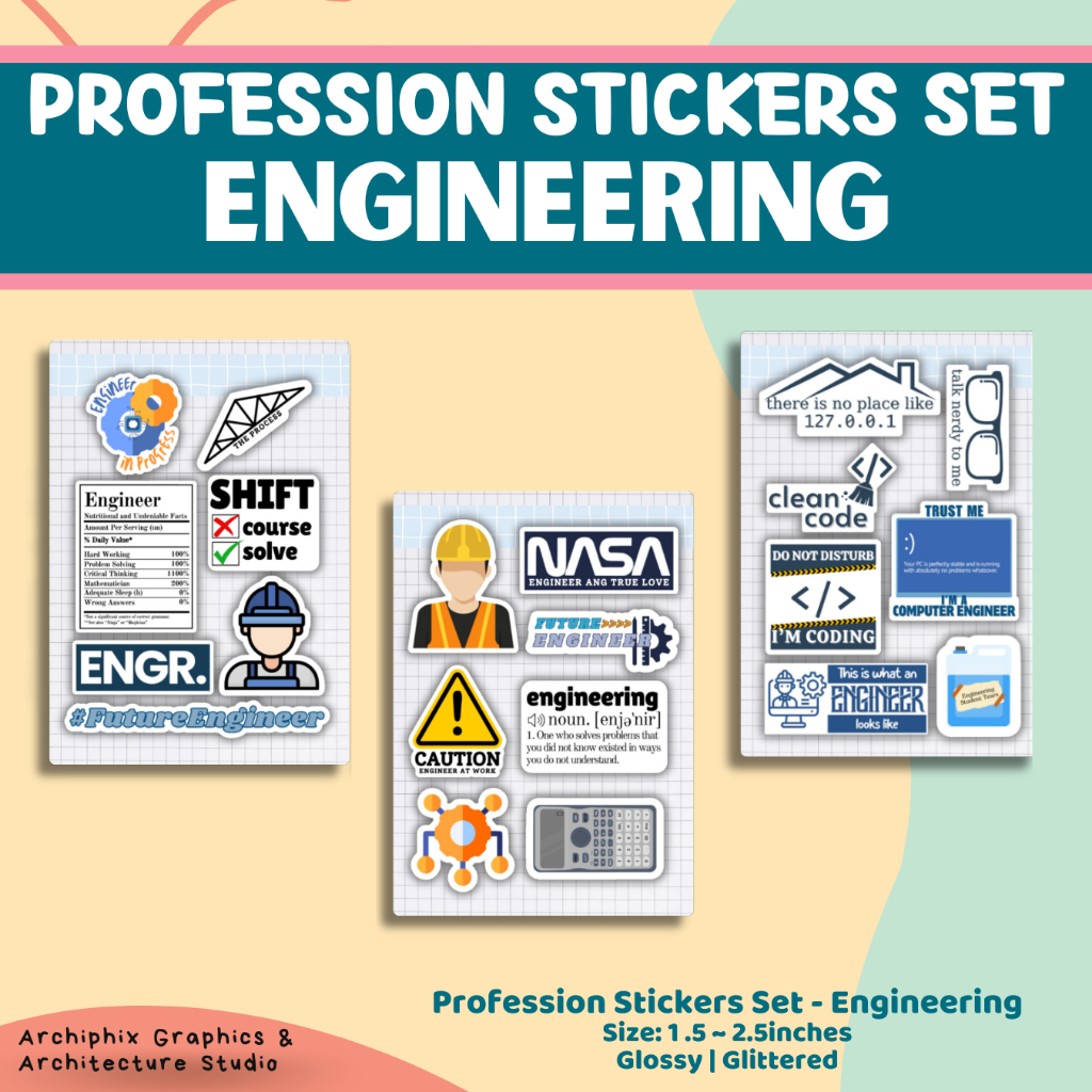 Engineering Profession Vinyl Stickers Set by Archiphix | Shopee Philippines