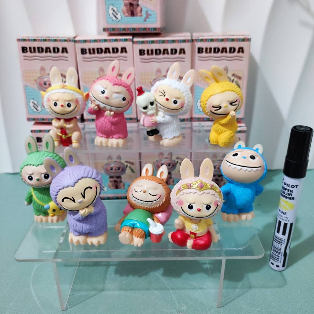 Labubu Doll Macaron The Monsters Labubu Dada Hehe Sisi Set of 9 With ...