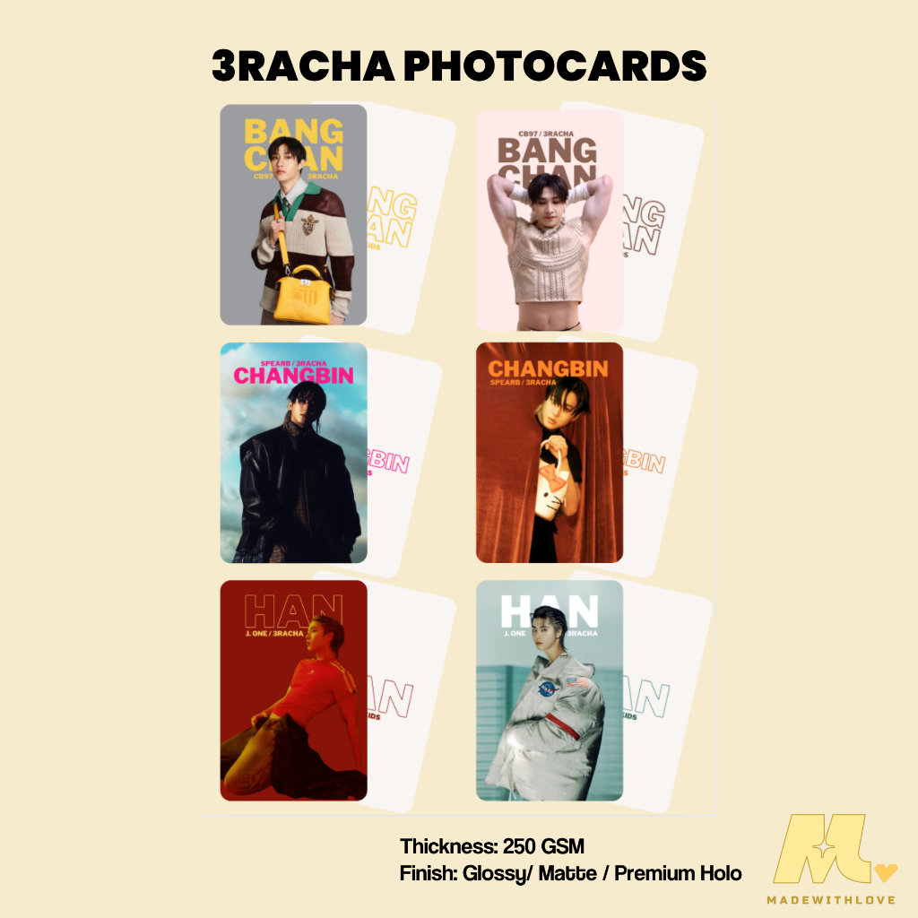 3RACHA Stray Kids Photocard Fanmade | Shopee Philippines