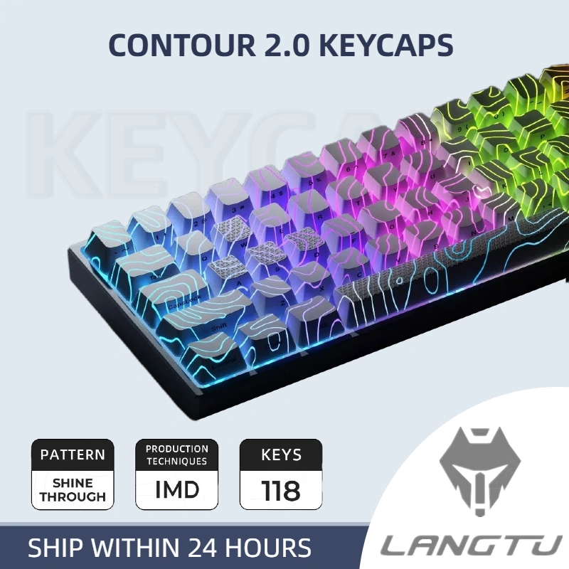 LANGTU XVX Contour 2.0 Keycaps 84/118 Keys Side Lettering With Glowing ...