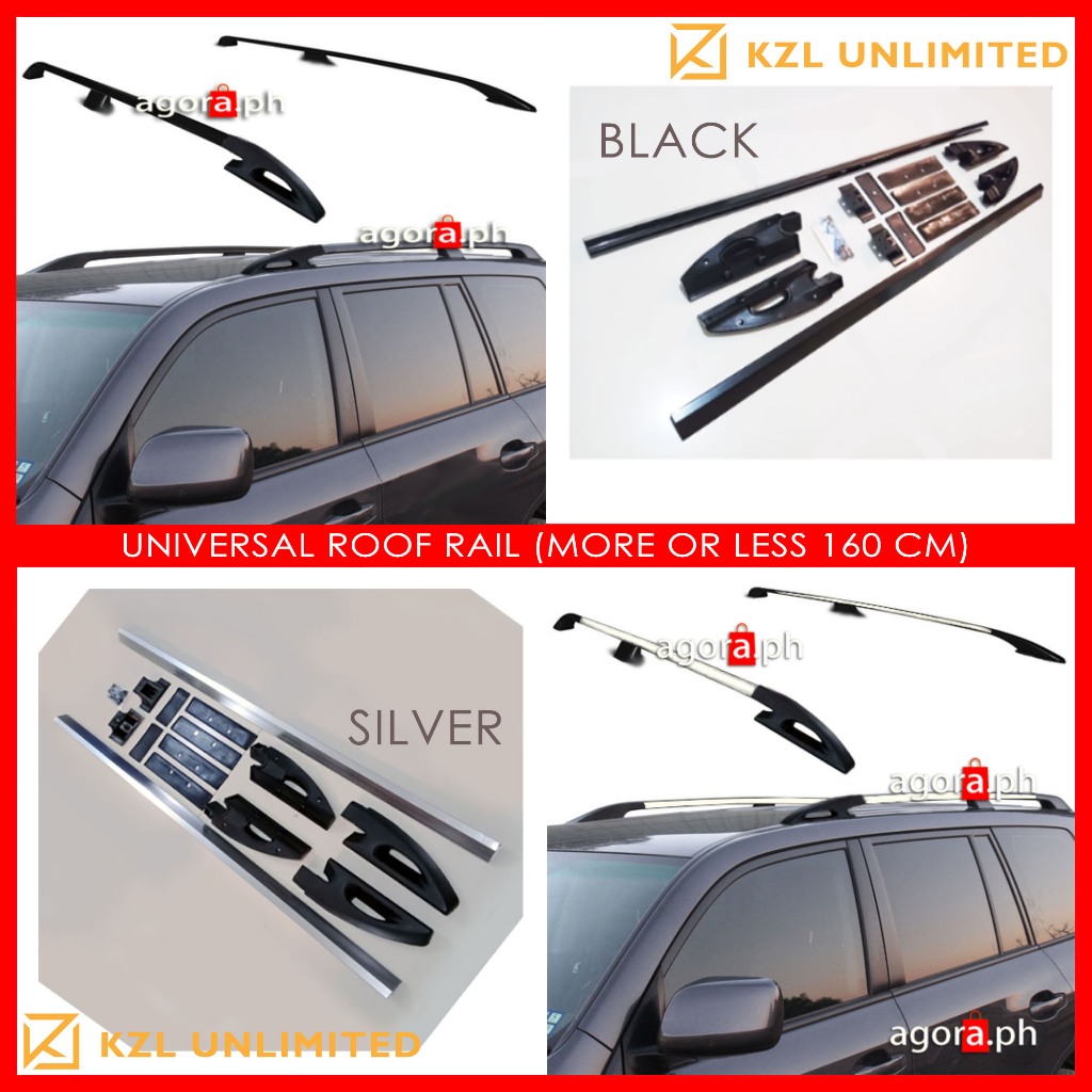 DP Universal Car Roof Rail SILVER ALUMINUM or BLACK ALUMINUM 160 cm ...