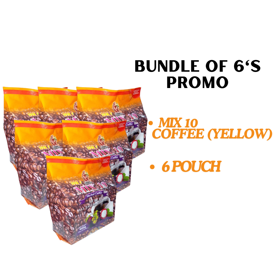 BUNDLE- MIX10 HERBAL COFFEE (YELLOW) 6 POUCH | Shopee Philippines