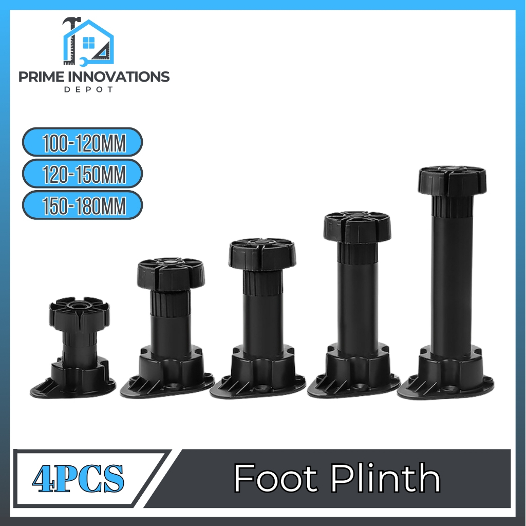 PID Cabinet Furniture Adjustable Height Plastic Plinth Leg Foot Black ...