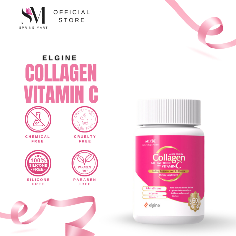 Elgine White Beauty Collagen, Glutathione + Vitamin C (60 capsules ...