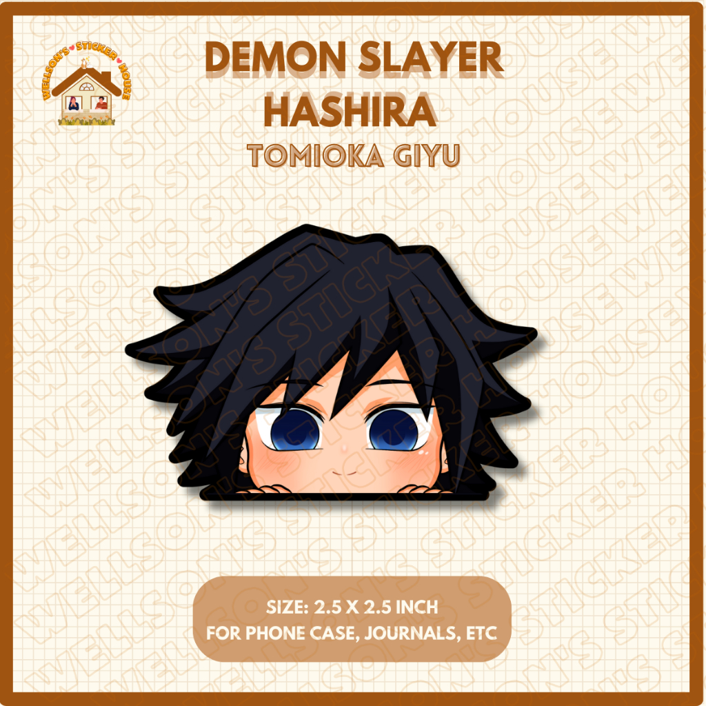 Anime Demon Slayer Tomioka Giyu Vinyl Waterproof Matte Peeker Sticker ...