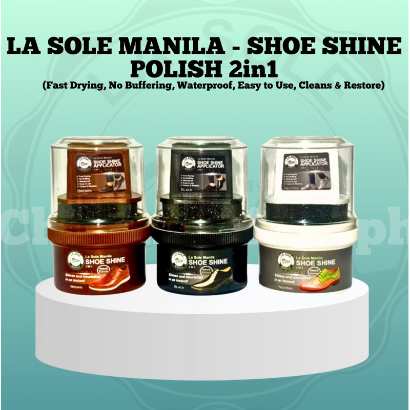 La Sole Manila Shoe Polish Leather Shoes Shine 2in1 Black Brown Neutral ...
