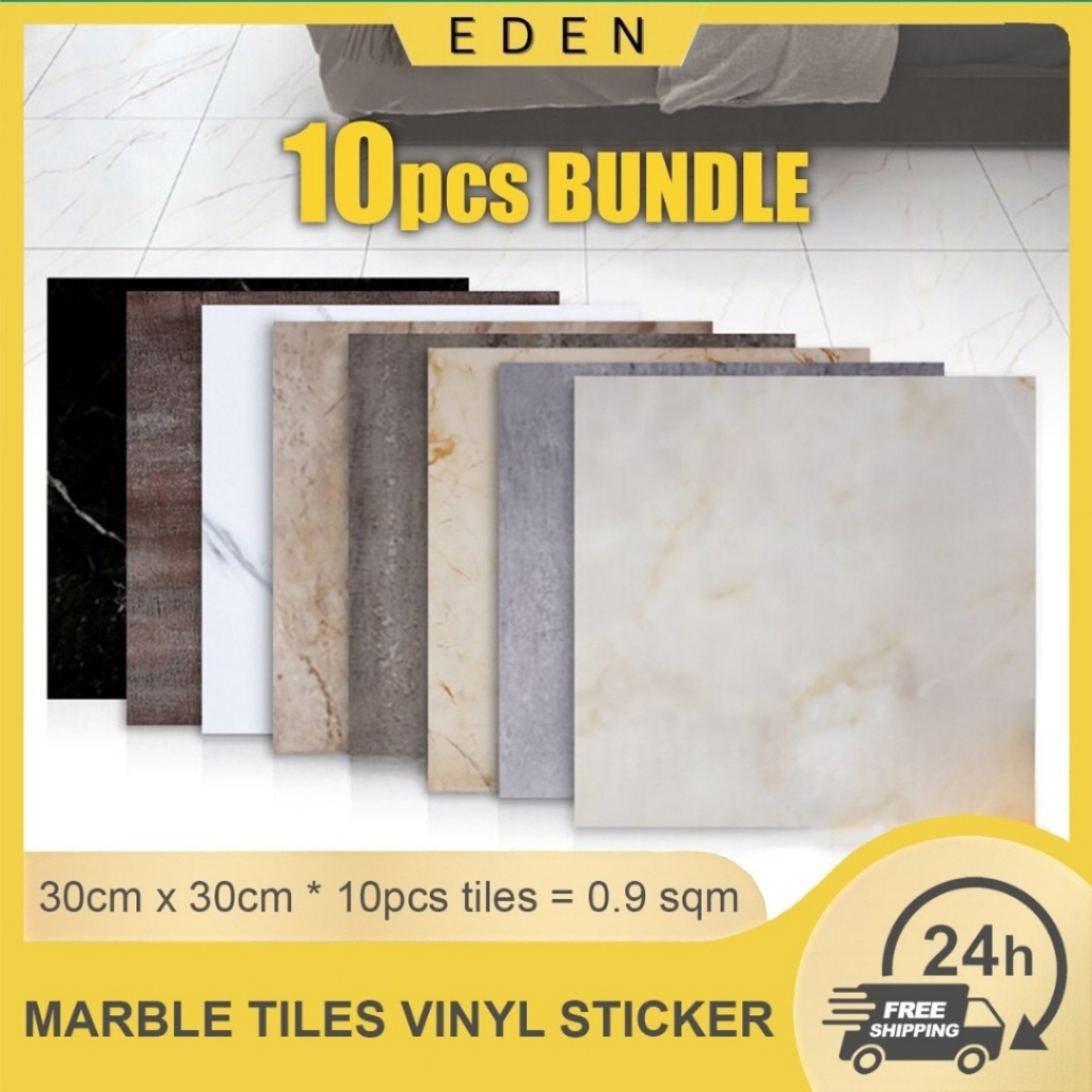 10pcs Marble Vinyl Tiles Floor Self Adhesive Waterproof PVC Floor ...