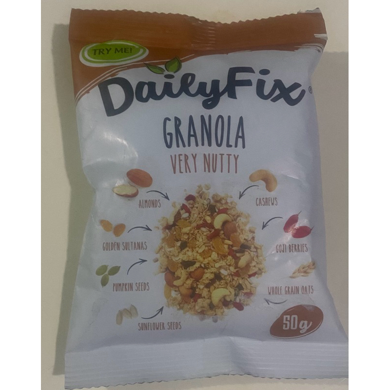 Daily Fix Granola Very Nutty 50 grams daily nutritional meal | Shopee ...