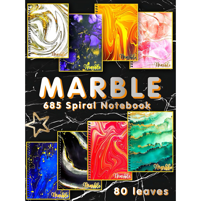 FSI 685 Spiral Notebook double-loop MARBLE 60 gsm 80 leaves | Shopee ...