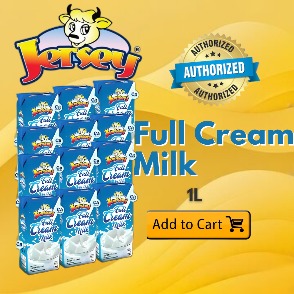 Jersey Full Cream Milk 1Lx12 Pack - Creamy, Nutritious, & Perfect for ...