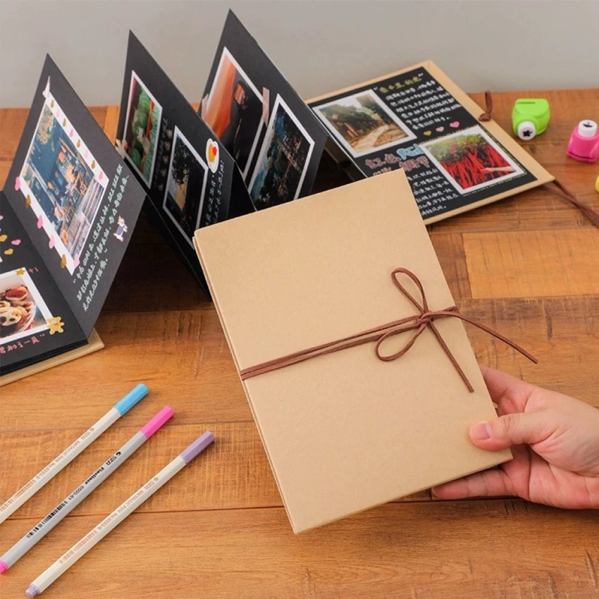 18 Pages Photo Collection Book Manual Account Book Memory Album Kraft ...