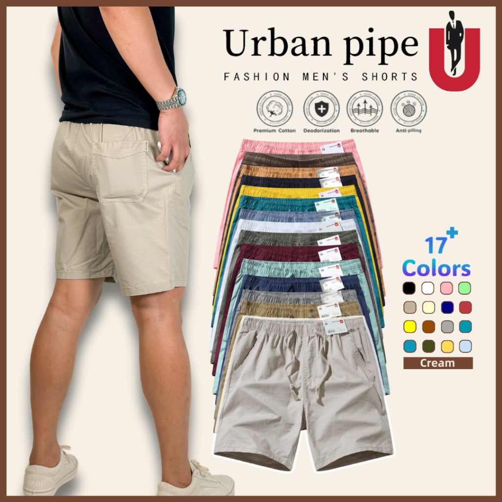 URBAN PIPE SHORTS FOR MEN (PLAIN COLORS/KNEE LENGTH) | Shopee Philippines