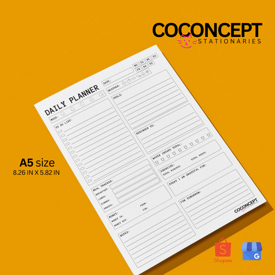 Minimalist Daily Planner Notepad (Coconcept Stationaries) | Shopee Philippines