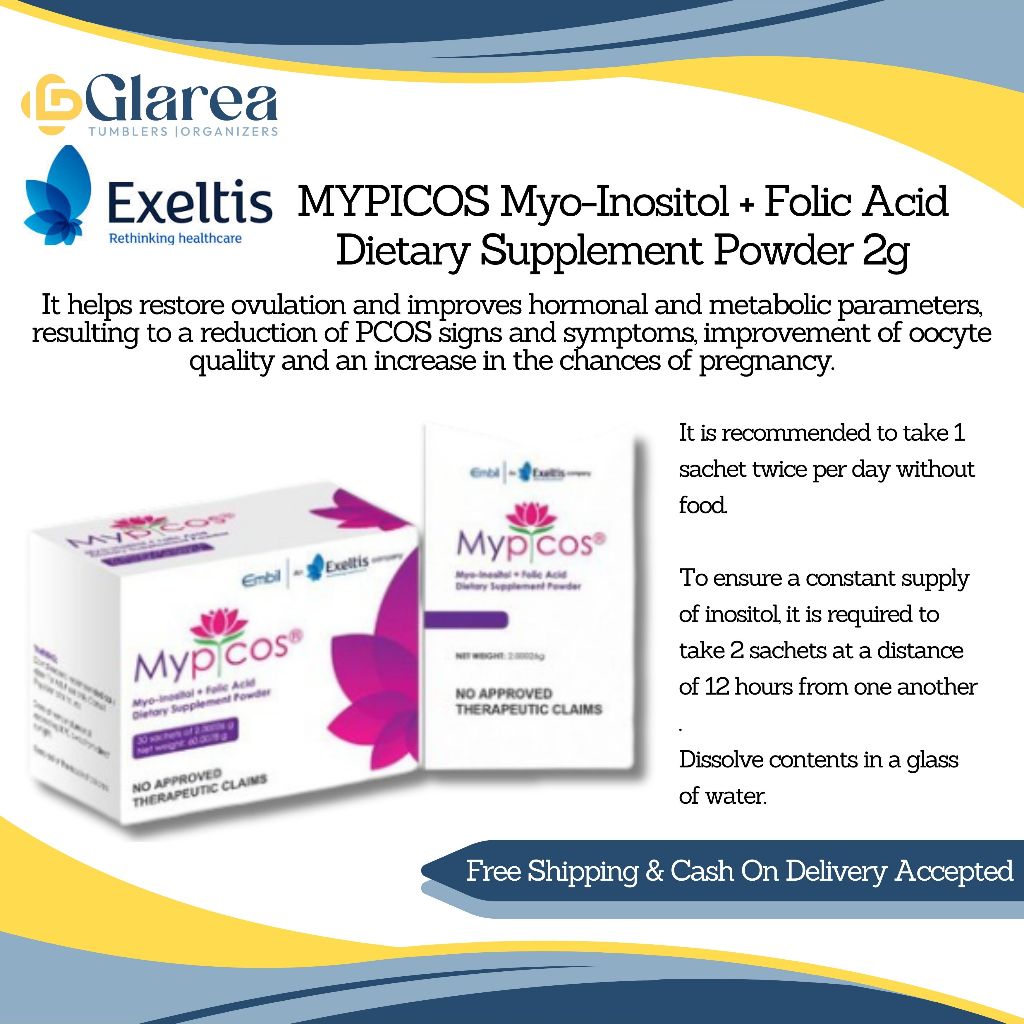 Mypicos Myo-Inositol Folic Acid Supplement Powder 30 sachet PCOS Period ...