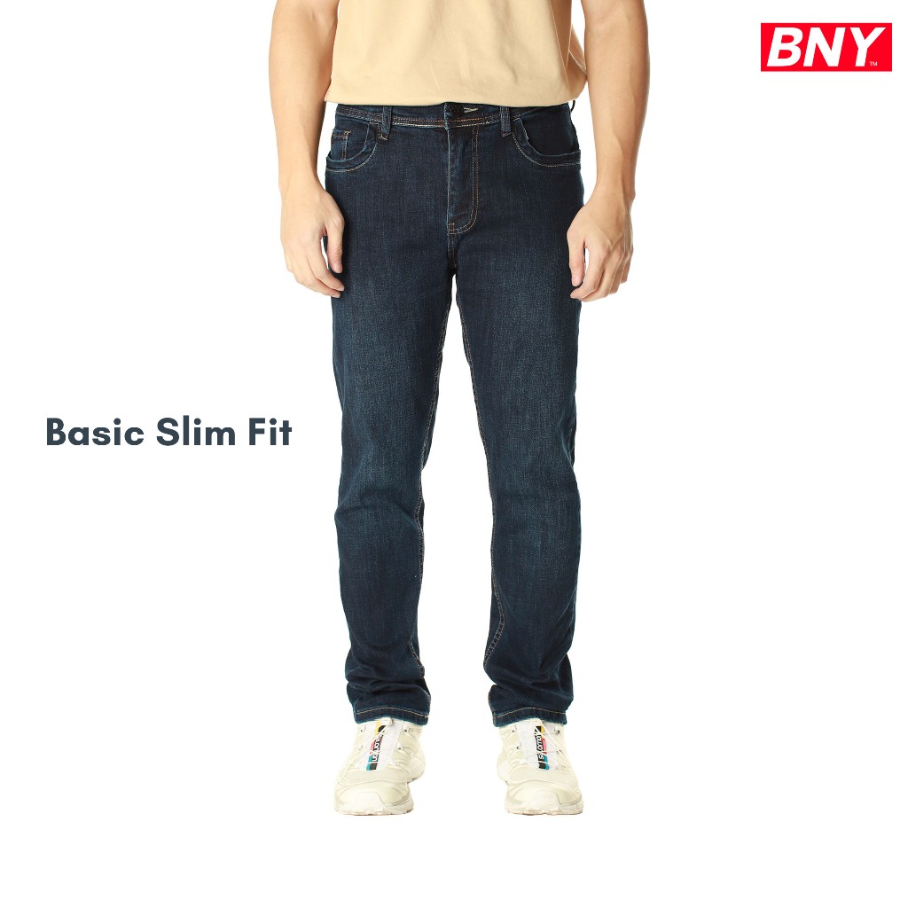 BNY Men's Slim Fit Stretch Denim With Embro Details (688) | Shopee ...