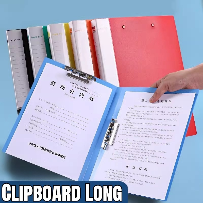 Long Clipboard With Cover Single/Double Clip Plastic File Folder Paper ...