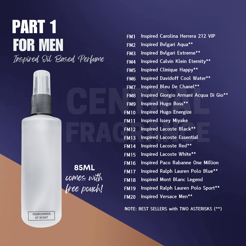 COD - (PART 1) 85ml Oil Based Perfume for MEN by CENTRAL FRAGRANCE ...