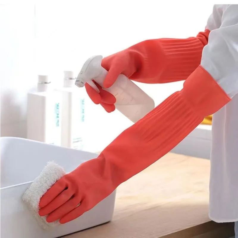 Washing Clothes Rubber Long Gloves Heavy Duty Long Gloves For Women ...