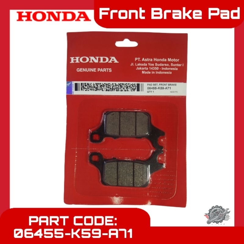 HONDA GENUINE FRONT BRAKE PAD [ CLICK 125 V2, CLICK 125 V3, CLICK 150 ...
