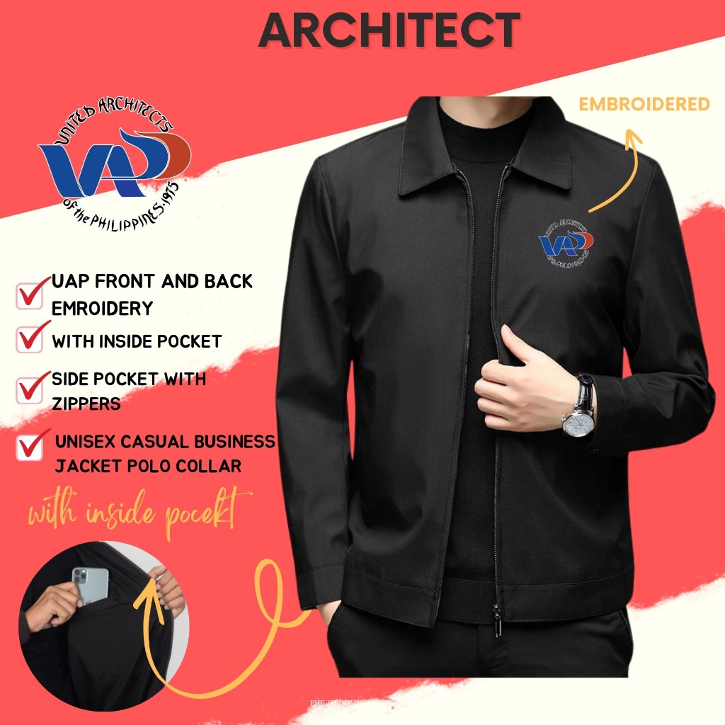 Architect UAP Business Corporate Casual Coat Jacket Front and Back ...