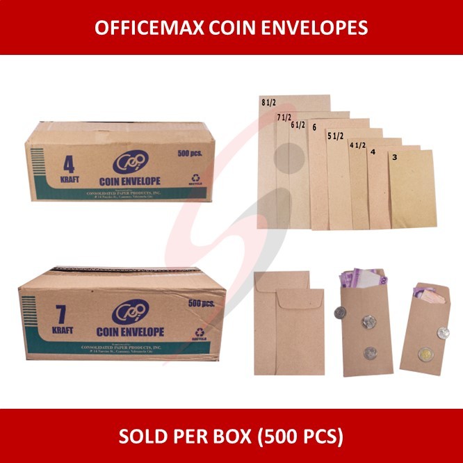 (BOX/500PCS) CPPI Coin Envelopes | No.1, 3, 4, 4.5, 5, 5.5, 6, 6.5, 7 ...
