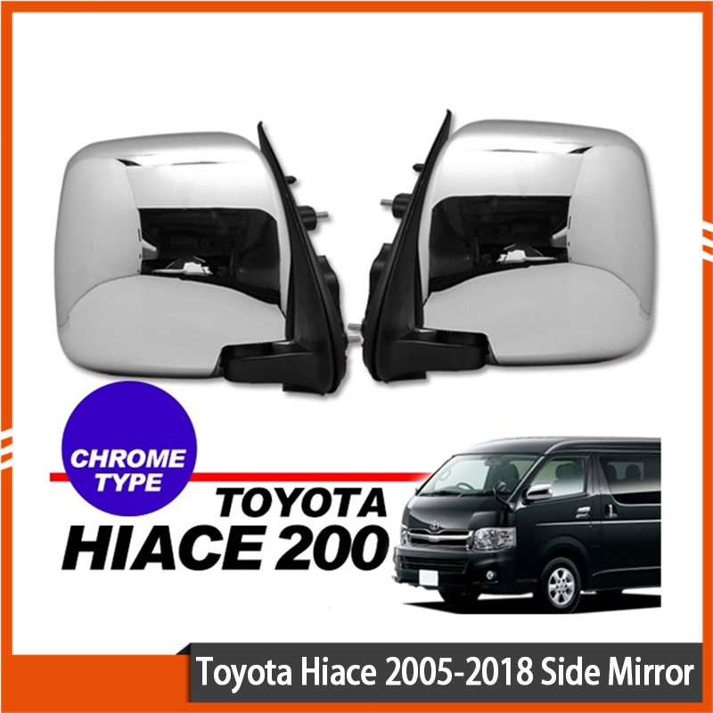 Side Mirror Toyota HIACE 2005-2018 COMMUTER Chrome- Manual fold left ...
