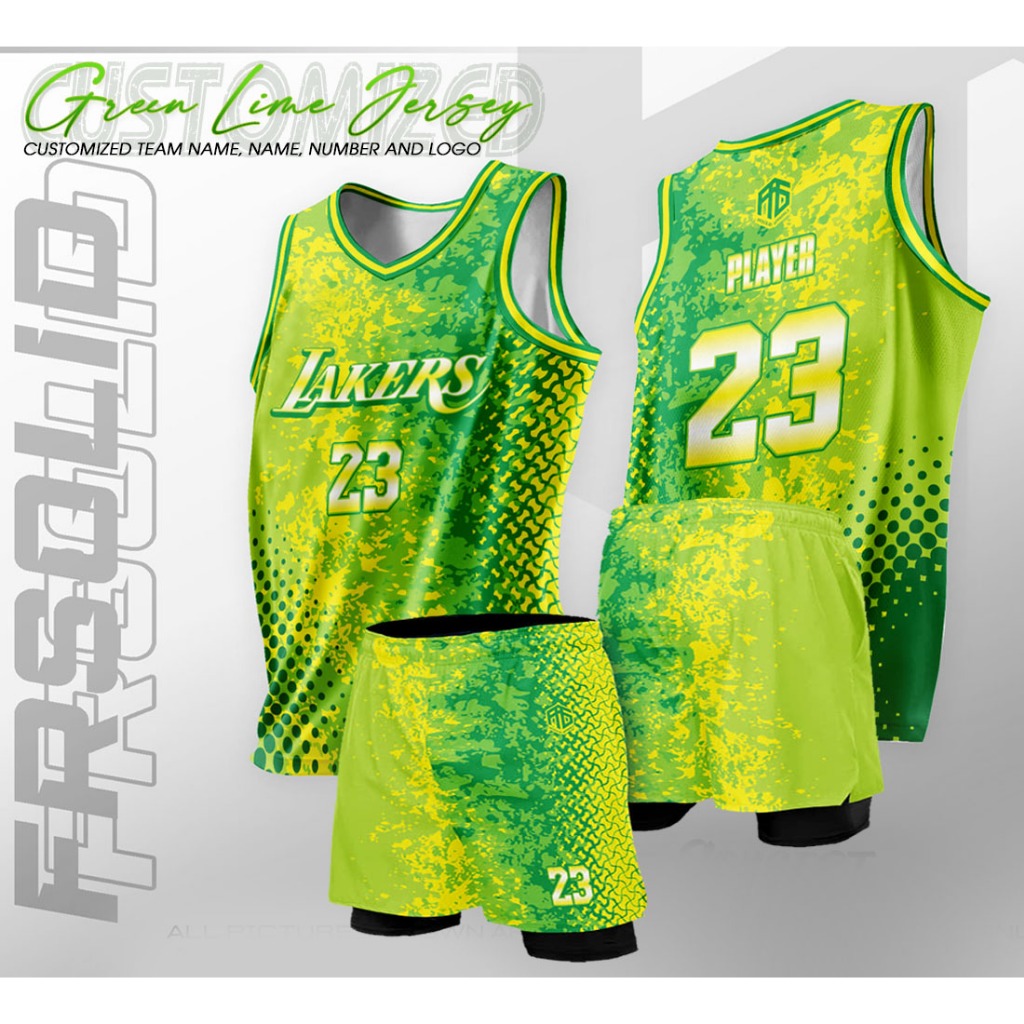 GREEN LIME FR CONCEPT Basketball Sando and Short for kids and adult ...