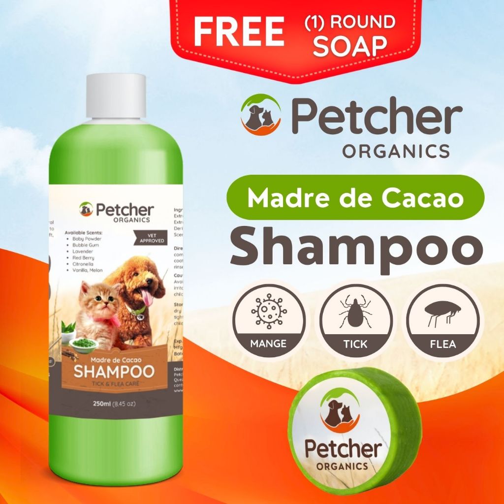Petcher Madre de Cacao Pet Shampoo 250ml Baby Powder Green Scent Hair ...