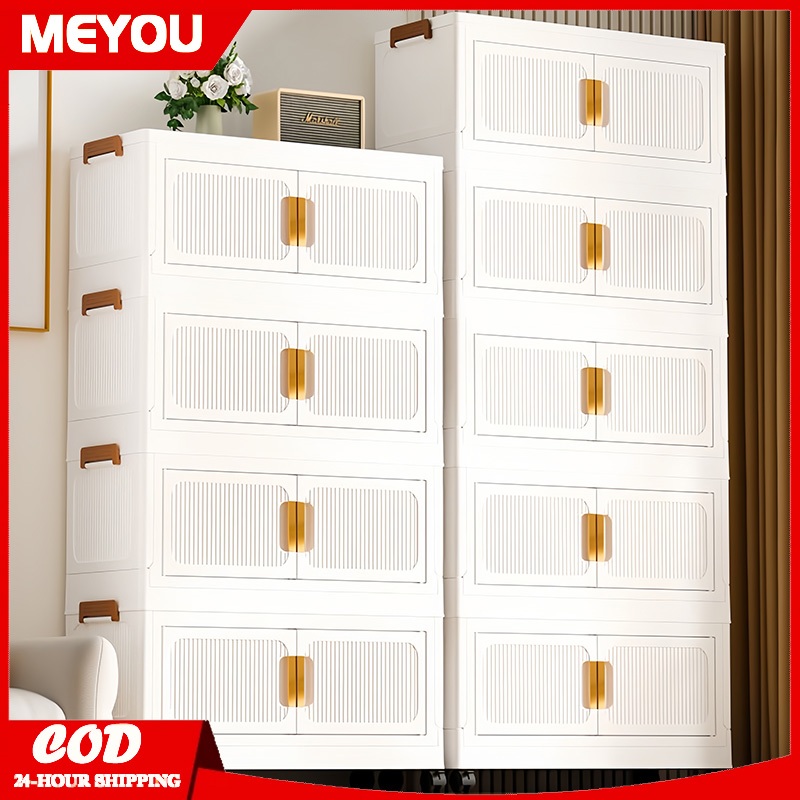 MEYOU Foldable Cabinet For Kitchen Durabox White Cabinet for Clothes ...