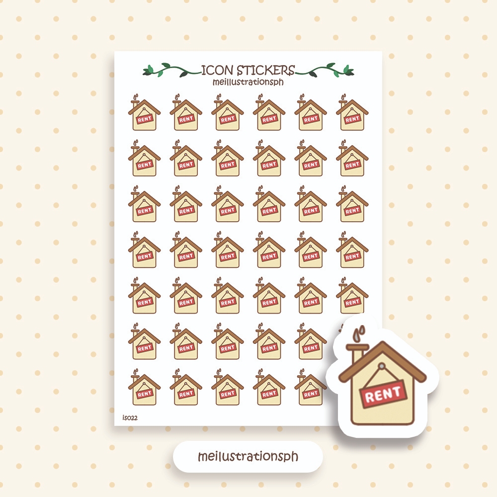House Rent Reminder Icon sticker planner sticker journal stickers ...