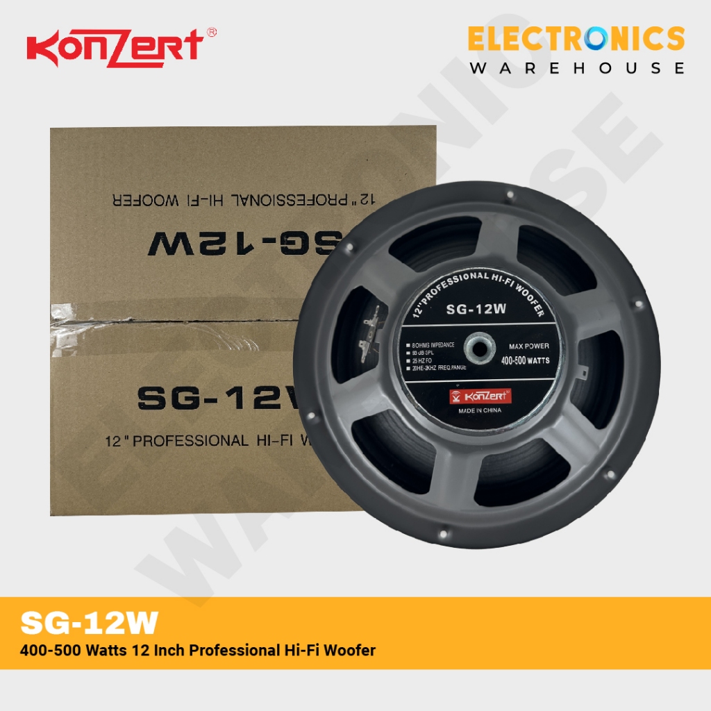 Konzert SG-12W 400-500 Watts 12 Inch Professional Hi-Fi Woofer | Shopee ...