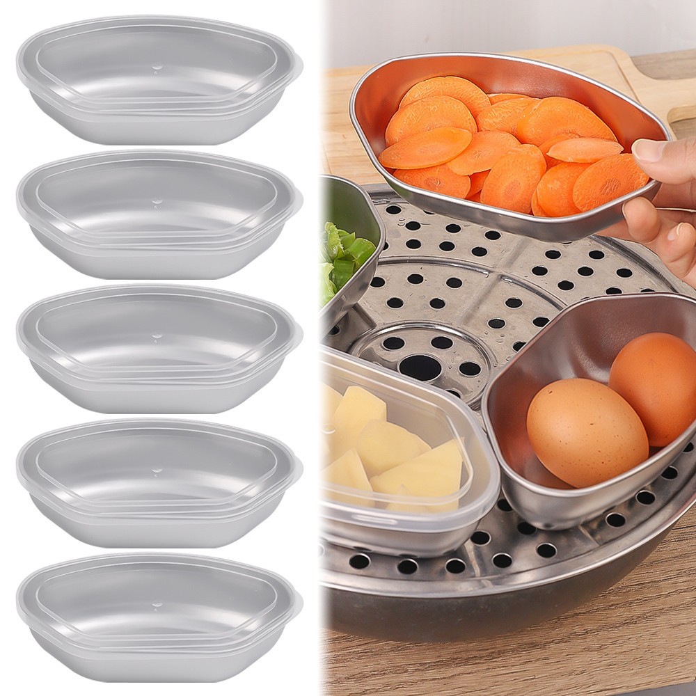 Stainless Steel Vegetable Boxes with Cover - Fan Shaped Food Fresh ...