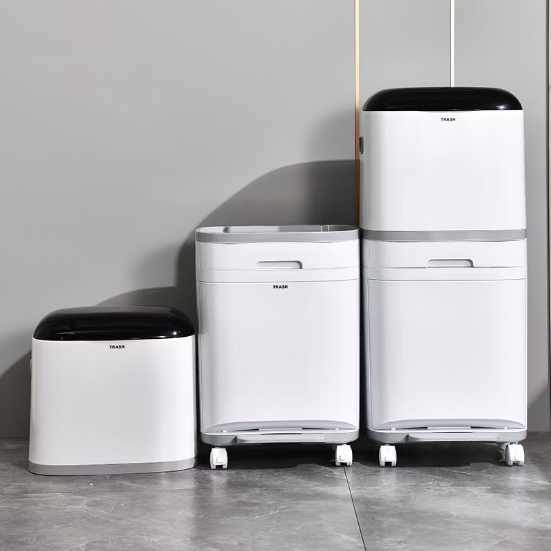 double-layer classification dry wet separation cleaning bin foot pedal kitchen waste storage bin ...