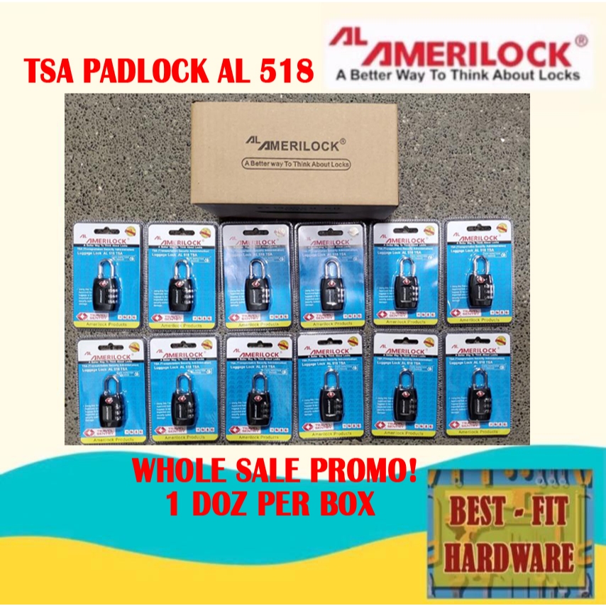 AMERILOCK PAD LOCK - AIRPORT APPROVED Combination Luggage Padlock - TSA ...