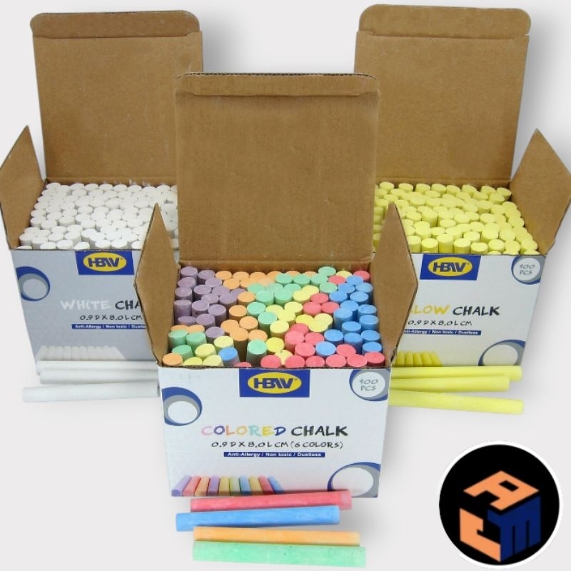 HBW Non Toxic, Dustless Anti- Allergy Chalk 100 Pieces | Shopee Philippines