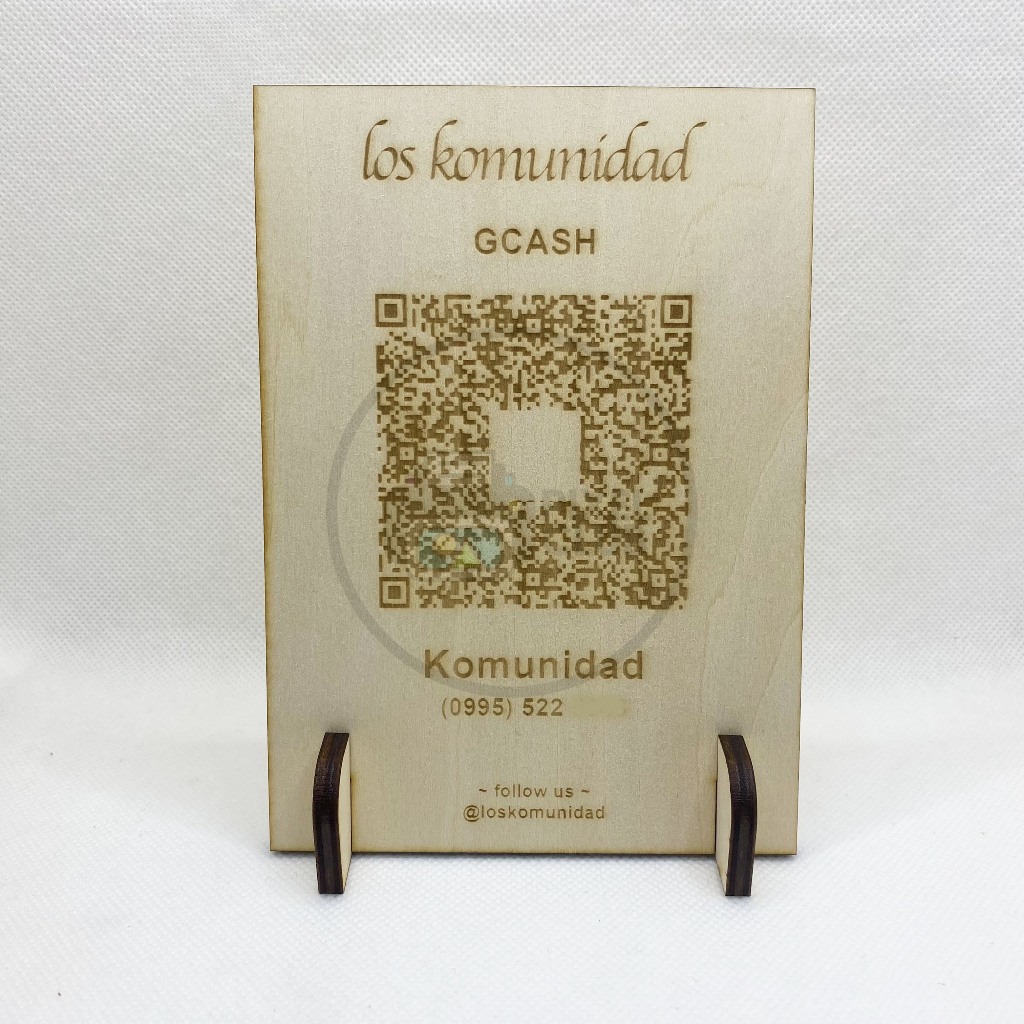 GCash Maya Bank QR Code Standee Wood Pixel Club Custom Personalized ...