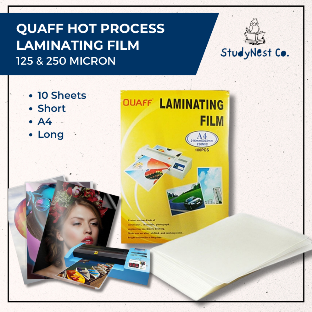 StudyNestCo | Quaff Hot Process Laminating Film, 125 & 250 Micron (10 ...