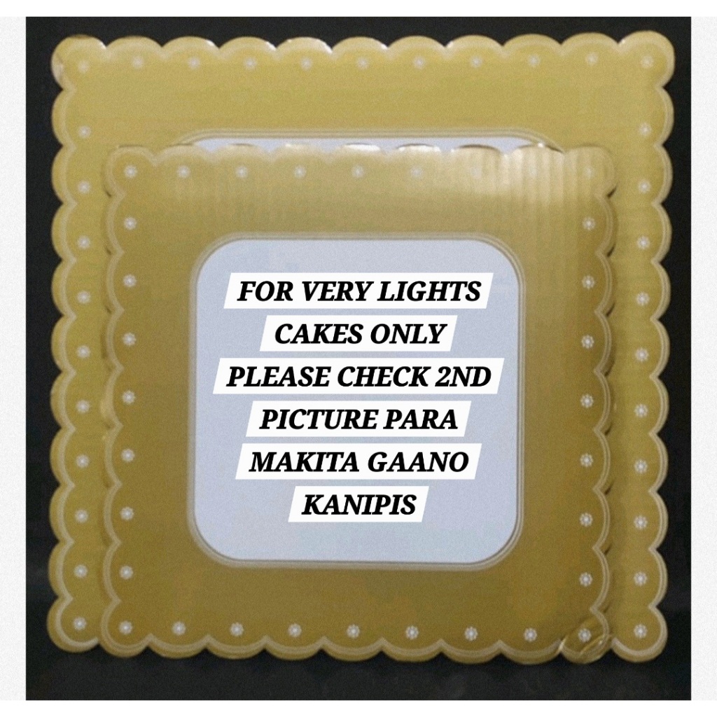 10X10 CAKE BOARD ORDINARY SCALLOP GOLD SQUARE CORRUGATED (10 PCS ...