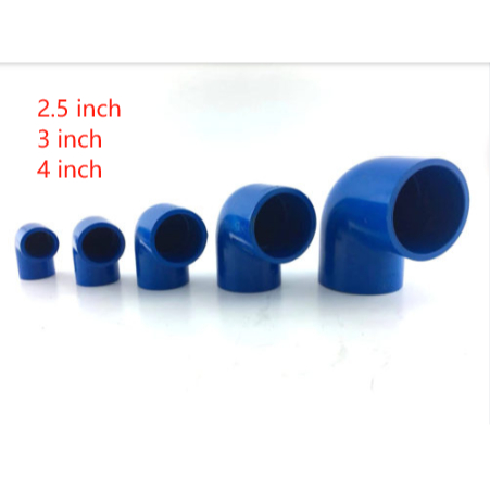 PVC Blue Fittings Elbow for Blue Pipe - Sizes 2.5 , 3 , 4 Inch | Shopee ...